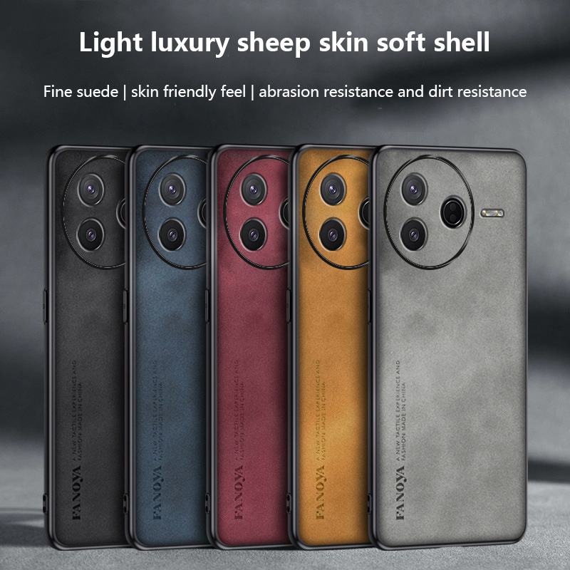Tokifu For Redmi K80 K80 Pro Lambskin Leather Pounch Silicone ...