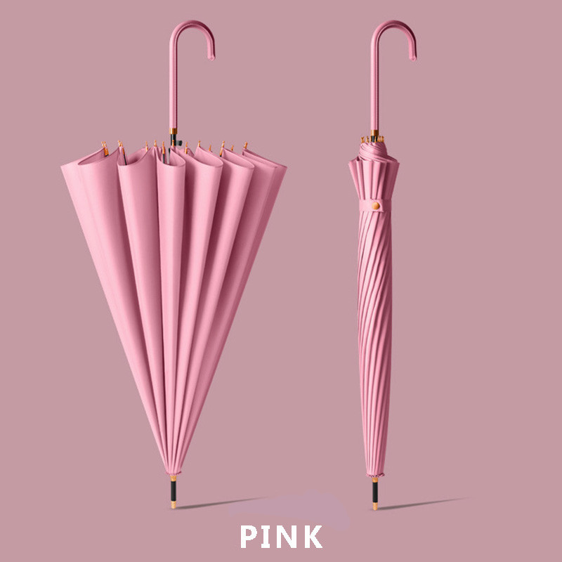 AGAINST ELEMENTS 💖 16 Bones Curved Handle Foldable Umbrella ...