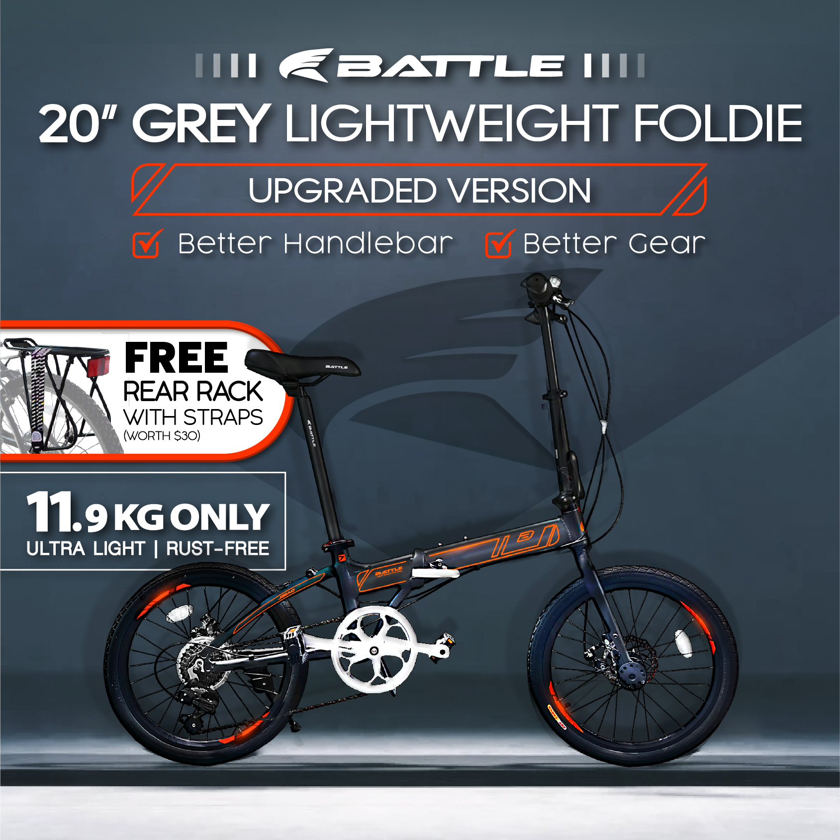 [ANTI-RUST & LIGHTWEIGHT - 11.9kg] 20inch BATTLE Lightweight MRT and ...