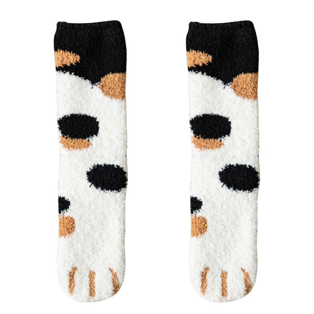Pair Warm Animal Fingers Cat Paw Winter Socks Thicken Fleece Fleece ...
