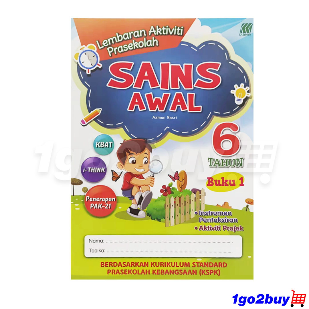 Sasbadi Lembaran Aktiviti Prasekolah Sains Awal 6 Tahun Buku 1 / Buku 2 ...