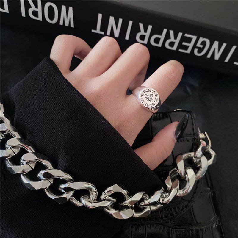 Personalized Fashionable Trendy Men's Ring Street Ins Cold Wind Planet ...