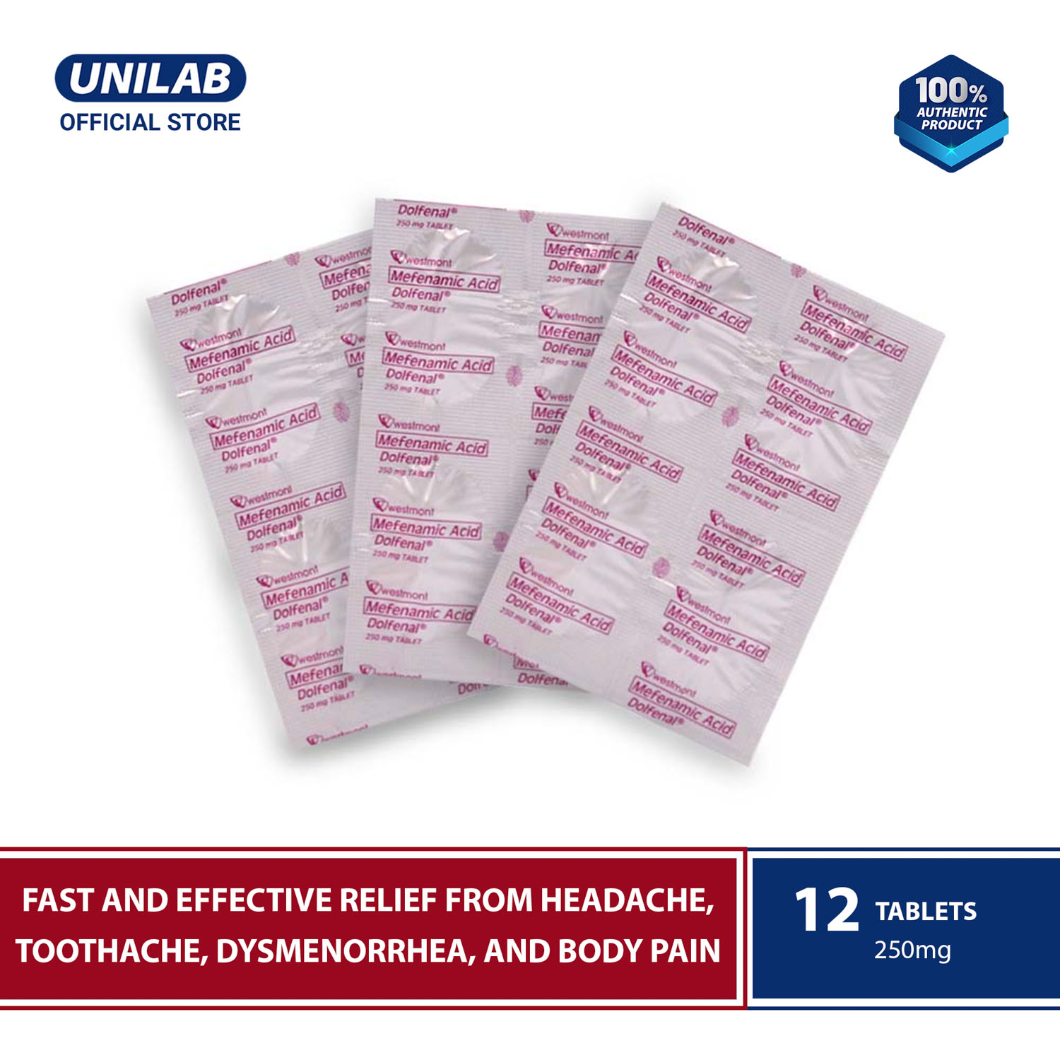 Dolfenal 250mg 12S Fast And Effective Relief From Headache, Toothache ...