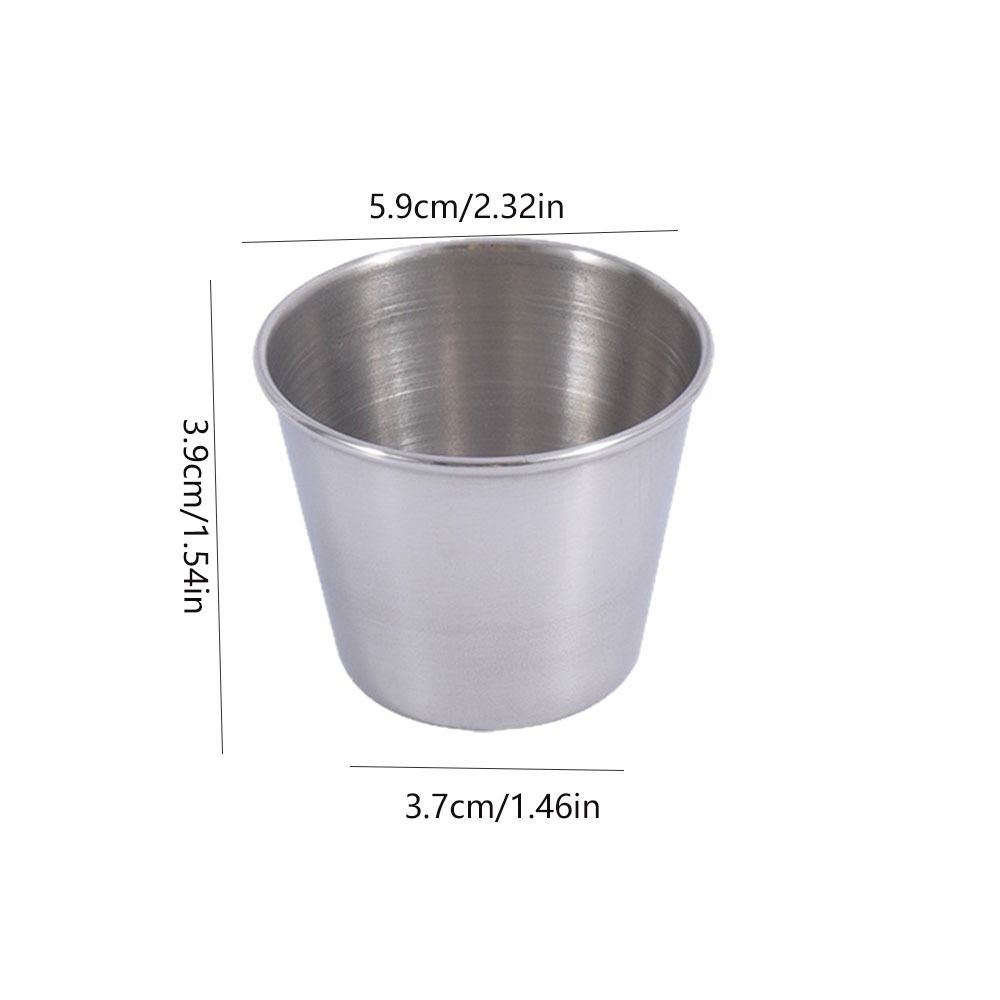 12PCS/SET Appetizer Plates Stainless Steel Dipping Sauce Cup 304 ...