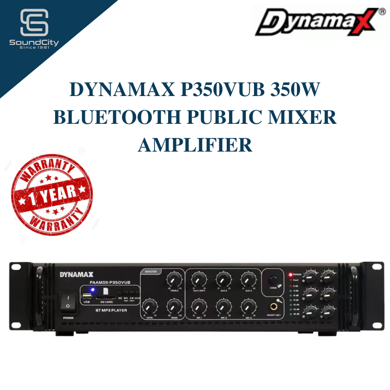 DYNAMAX P350VUB 350W Bluetooth Public Mixer Amplifier | Lazada