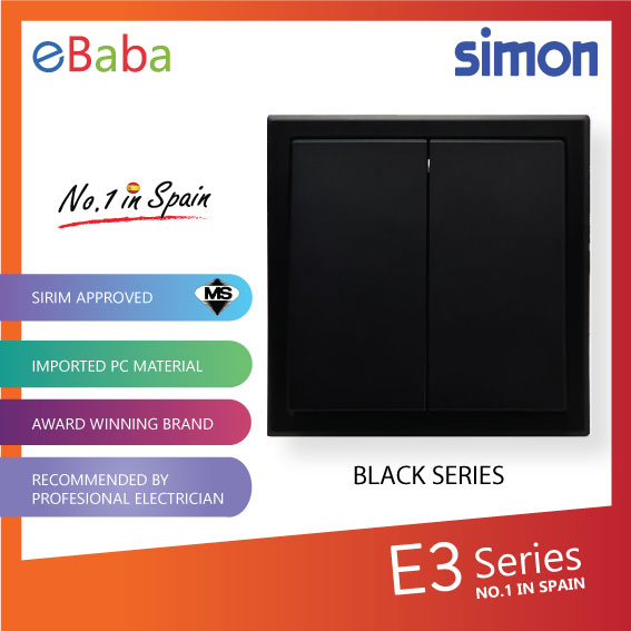 [SIRIM] Simon No.1 Brand E3 Series (Black) Switch / Switches & Socket ...
