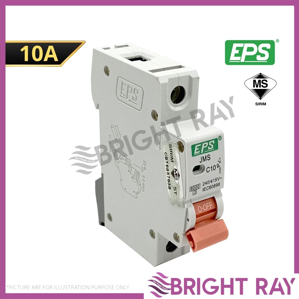[SIRIM] EPS 1 POLE MCB 1 Pole Miniature Circuit Breaker MCB DIN Rail ...