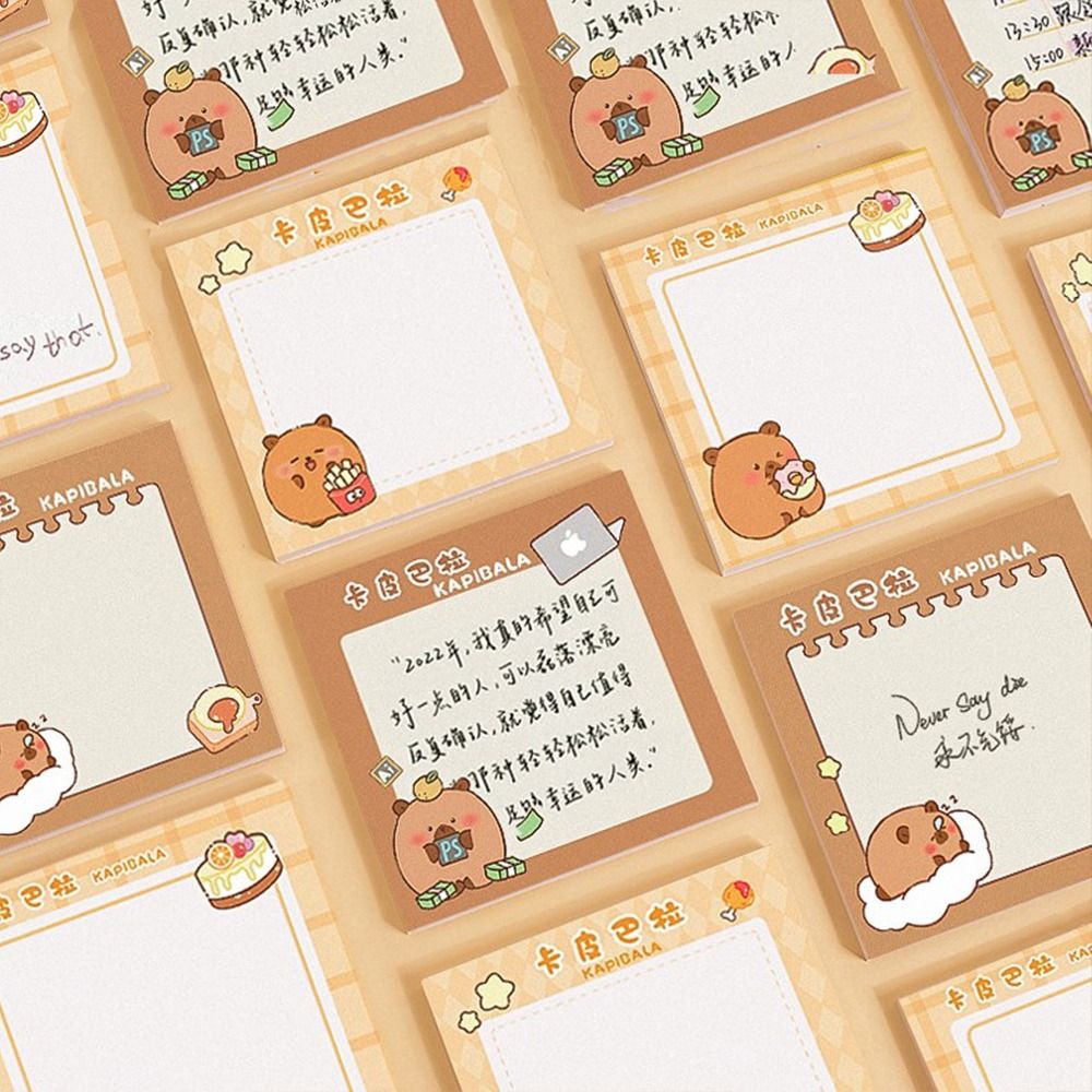 Cartoon Cute Capybara Sticky Note Self-adhesive Notepad Capybara Memo ...