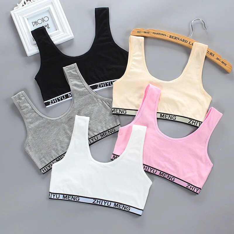8 18 Years Cotton Teen Girl Training Bra Puberty Adolescent Vest ...