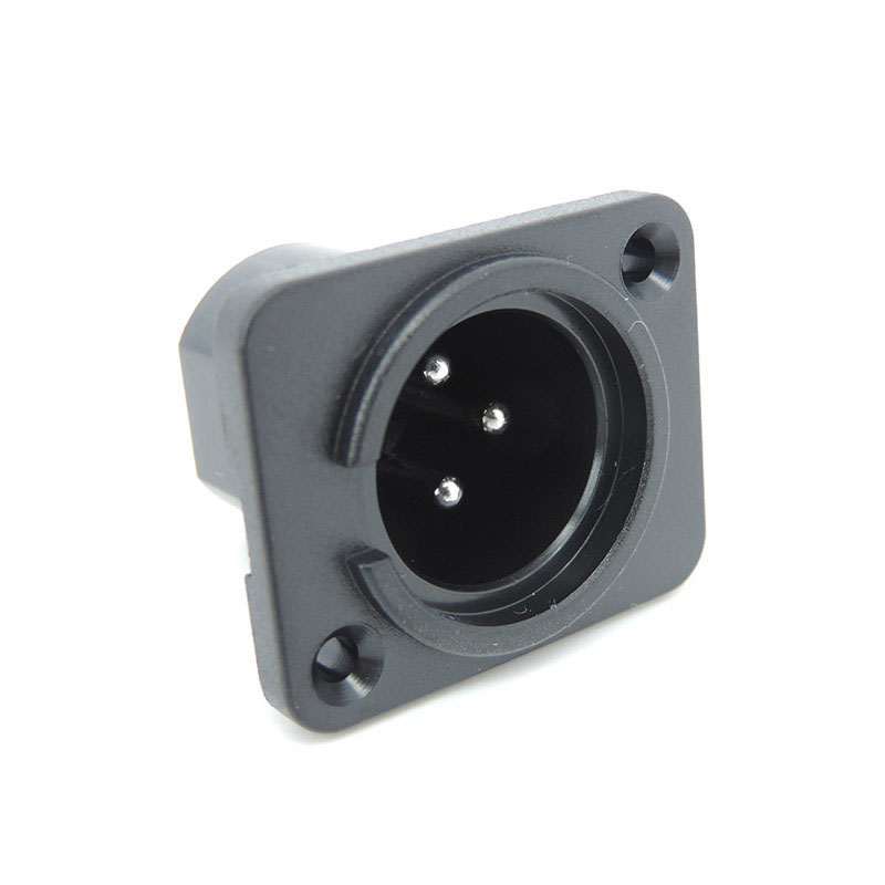3Pin XLR male female power connector Straight socket Panel Mounted ...