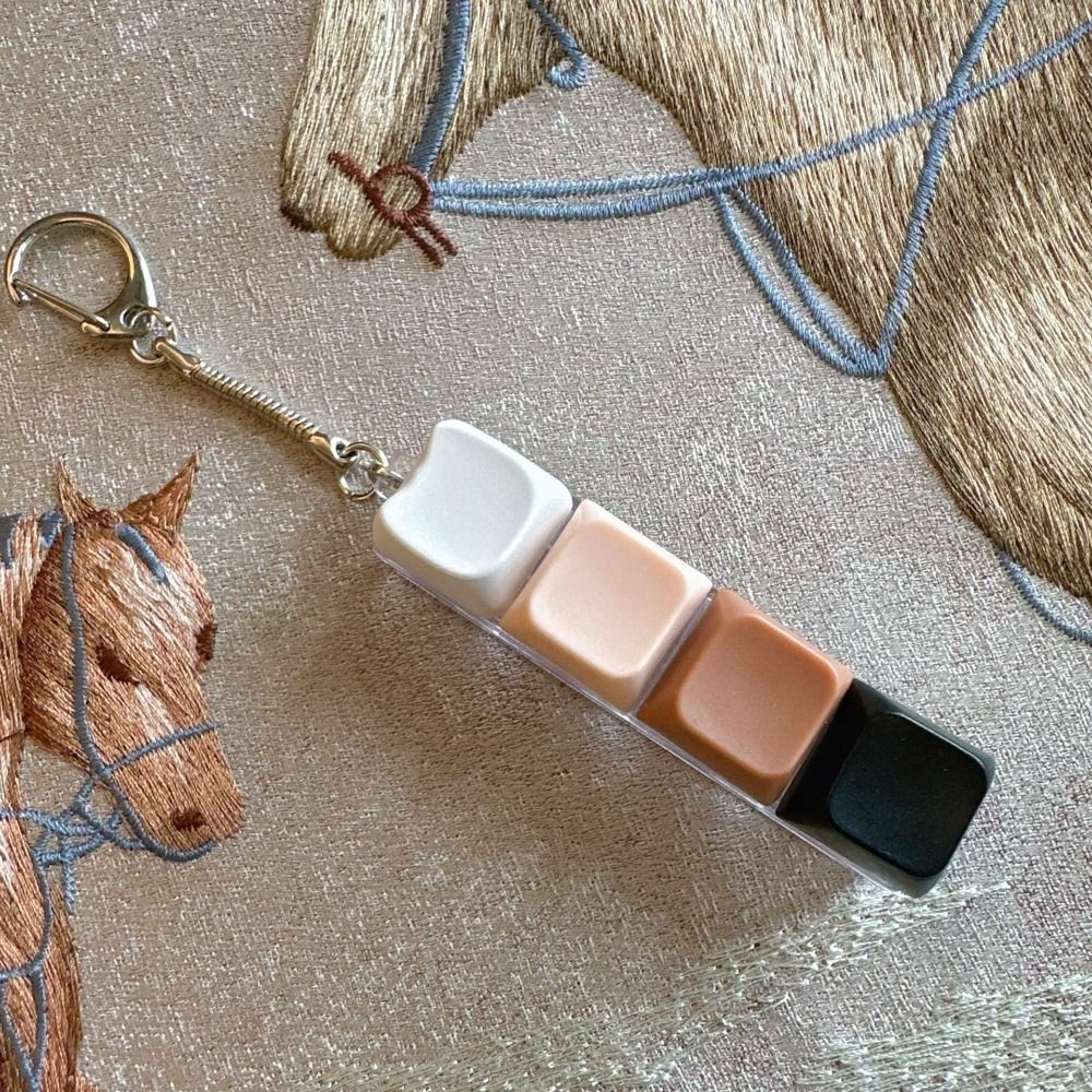 New 4 Keys Pinch Toy Keys Button DIY Keyboard Fidget Keychain Pass The ...