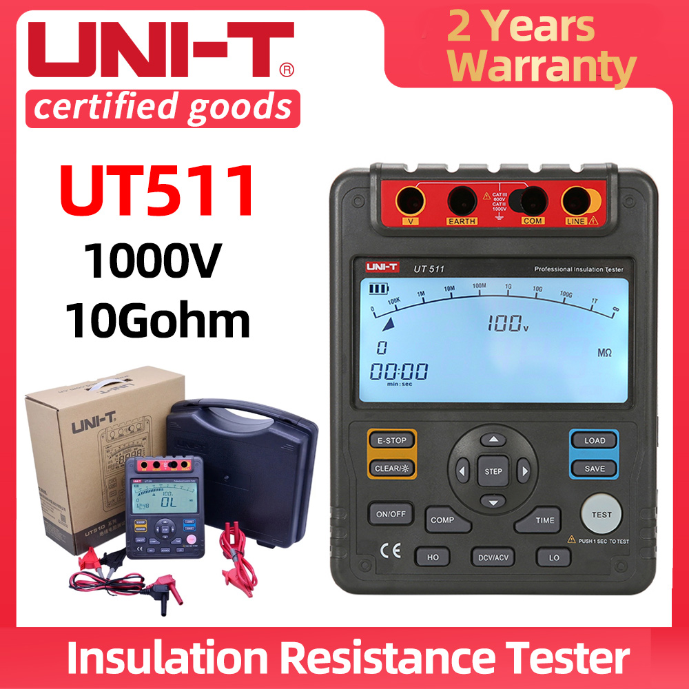 UNI-T UT511 1000V Meggerฉนวนกันความร้อนสายดินความต้านทานต่ำTester ...