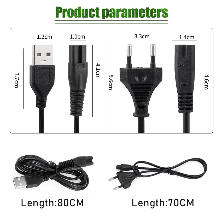 Kabel Power Angka 8 Adapter Kabel Cas Charger USB Portable Untuk Alat ...