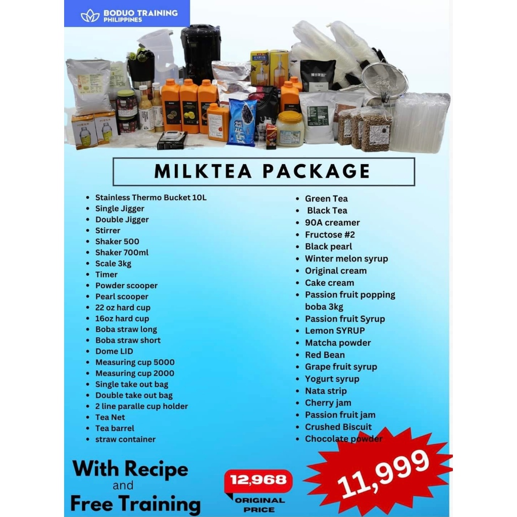 Milk tea package Milk tea materials, milk tea, coffee utensils ...
