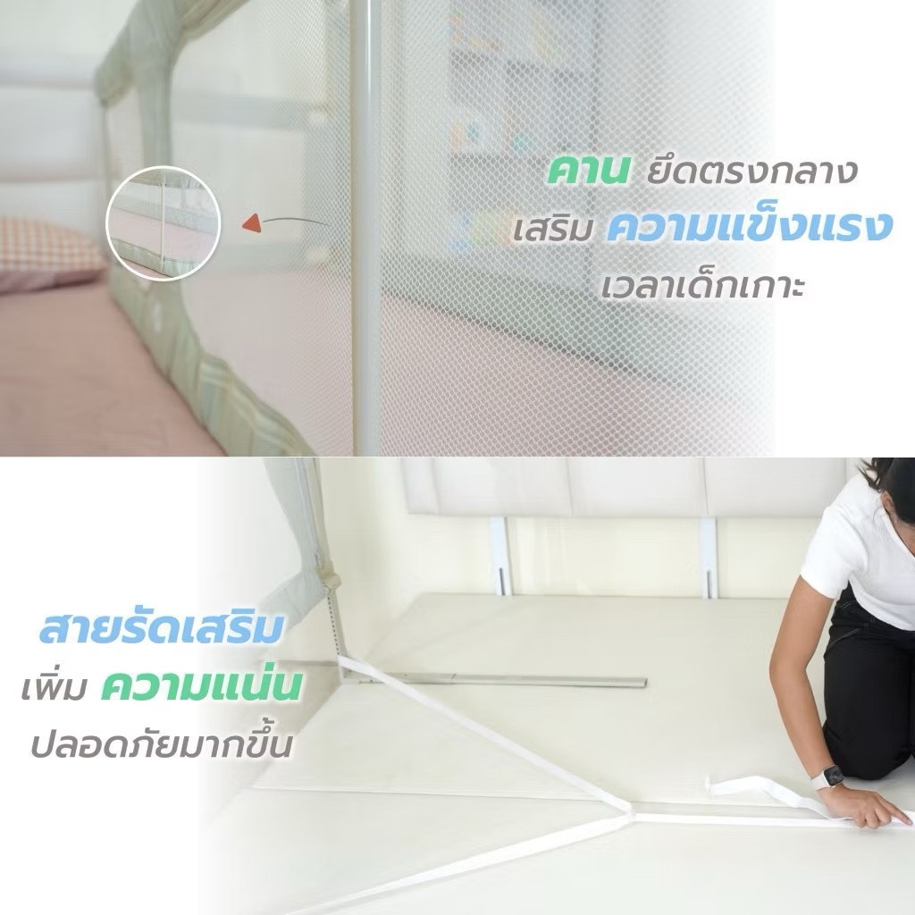 ที่กั้นเตียง แบบพับยกชั่วคราวได้ คอกกันตกเตียง รั้วกันเด็กตกเตียง Y136 ...