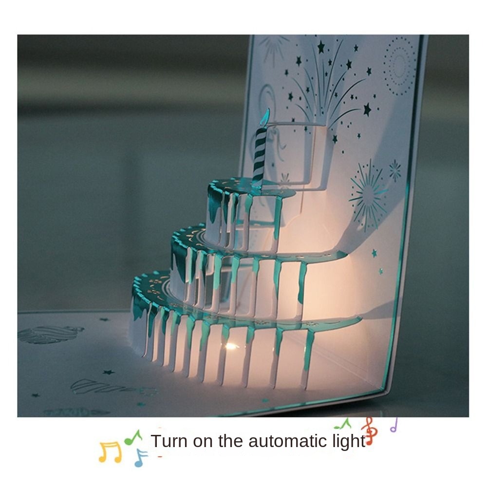 Gift Musical and Light Happy Birthday Card Fireworks Effect Led ...