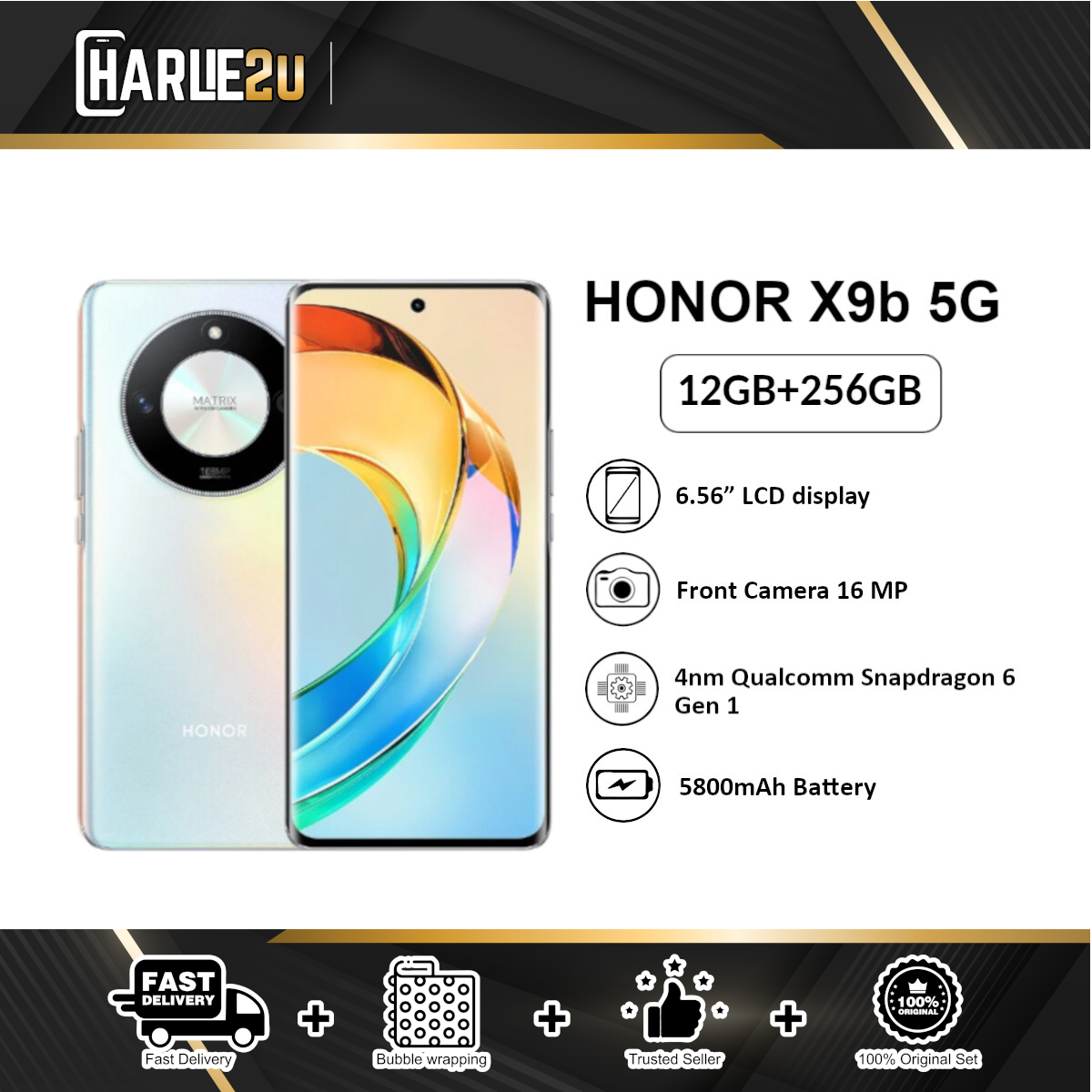 Honor X9b 5G Smartphone (12GB+8GB Extension RAM+256GB ROM) | Original Honor Malaysia | Lazada