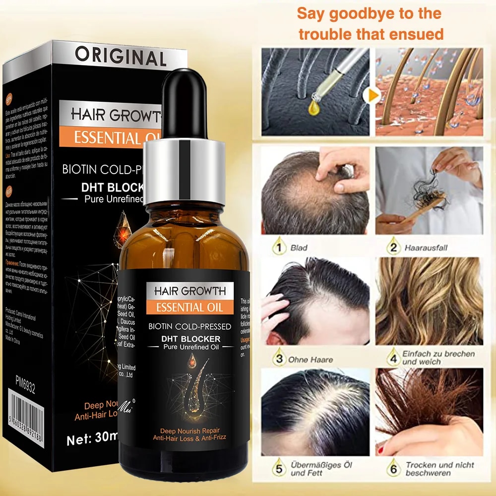 【HOT】 Hair Growth Essential Biotin Cold-Pressed Dht Blocker And Hair ...