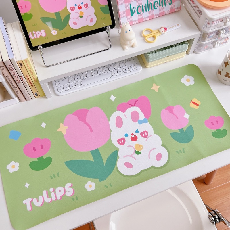 【BorderBloom】Cute Bear Rabbit Puppy Desk Pads Table Mouse Pad Computer ...