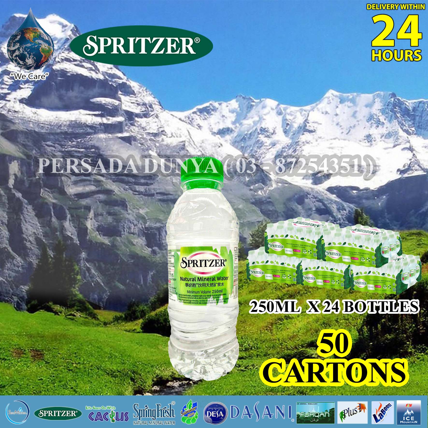 SPRITZER Mineral Water (250ml x 24 Bottles x 50 Cartons) | Lazada