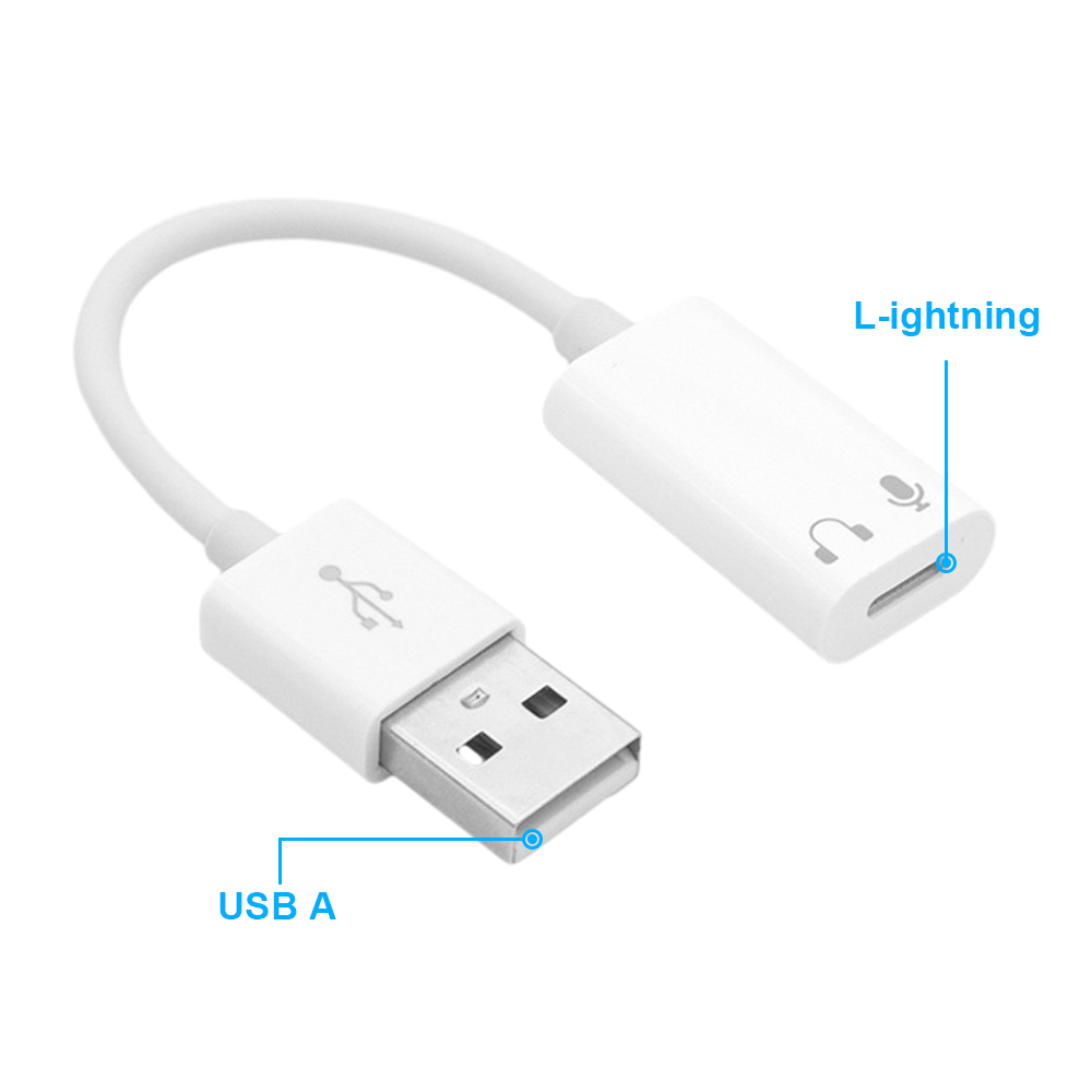 FONKEN USB A to iOS Audio Adapter Cable USB Male to iOS Female ...