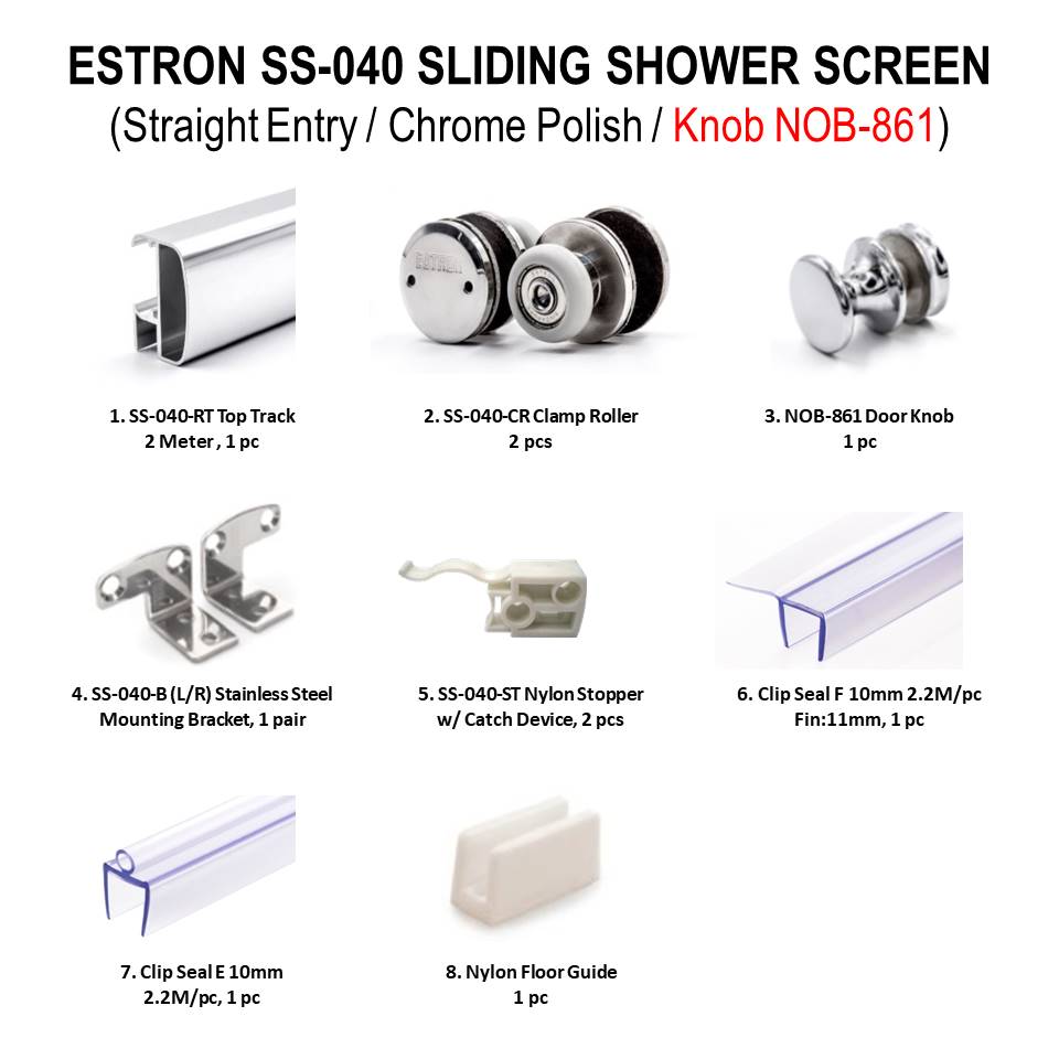 ESTRON SS-040 Straight Entry Shower Sliding Door System (No Installation) | Lazada Singapore
