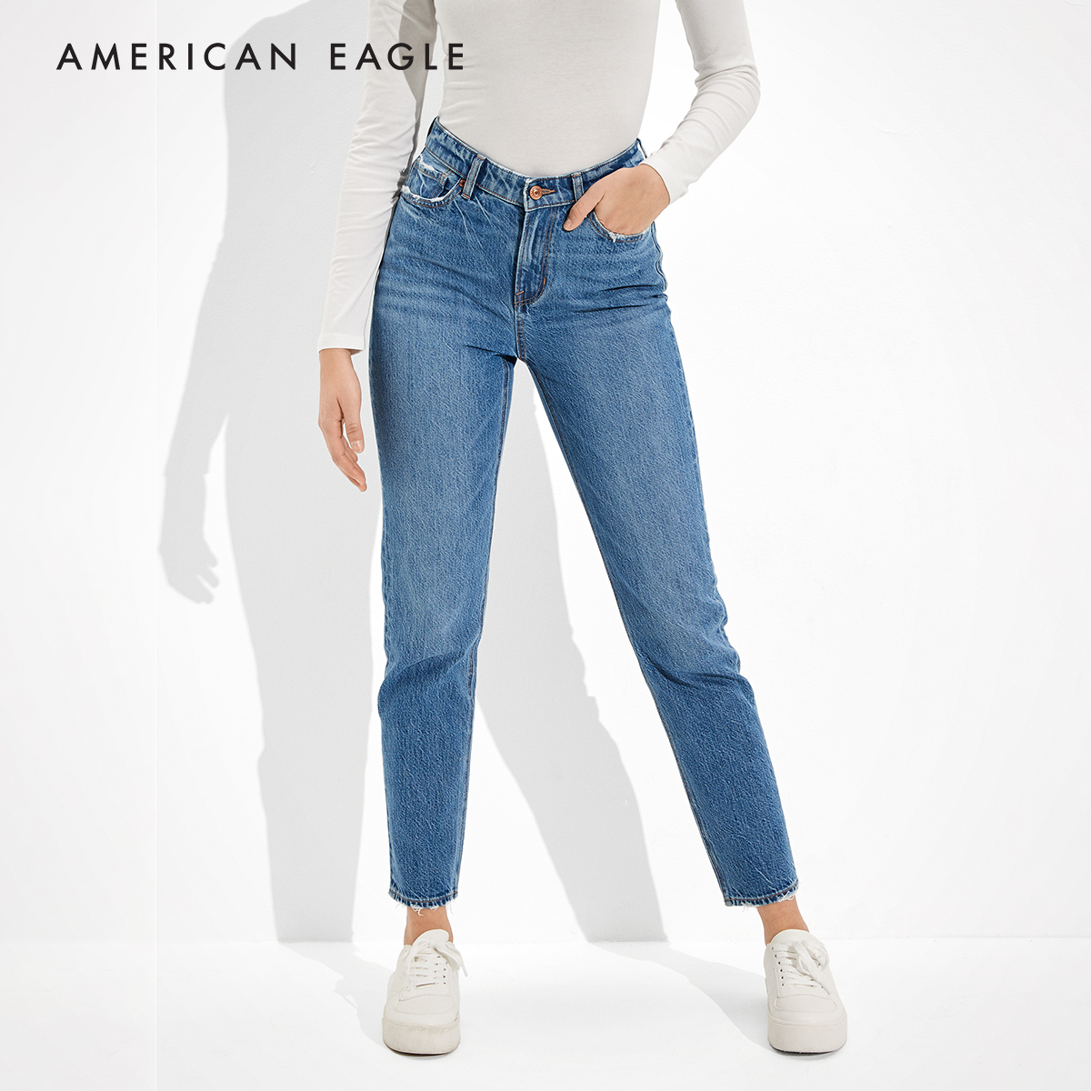 American Eagle V-Rise Mom Jean กางเกง ยีนส์ ผู้หญิง มัม( WJMO 043-3757 ...