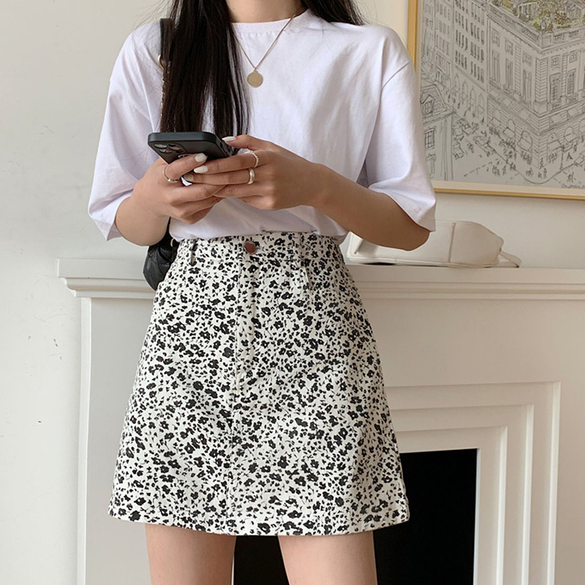 feiyana-กระโปรงทรงเอเอวสูง ผ้ายีนส์ ลายดอกไม้ มีซับในกางเกง เนื้อผ้าใส่สบาย FZ-Q1-6811 - FEIYANA ...