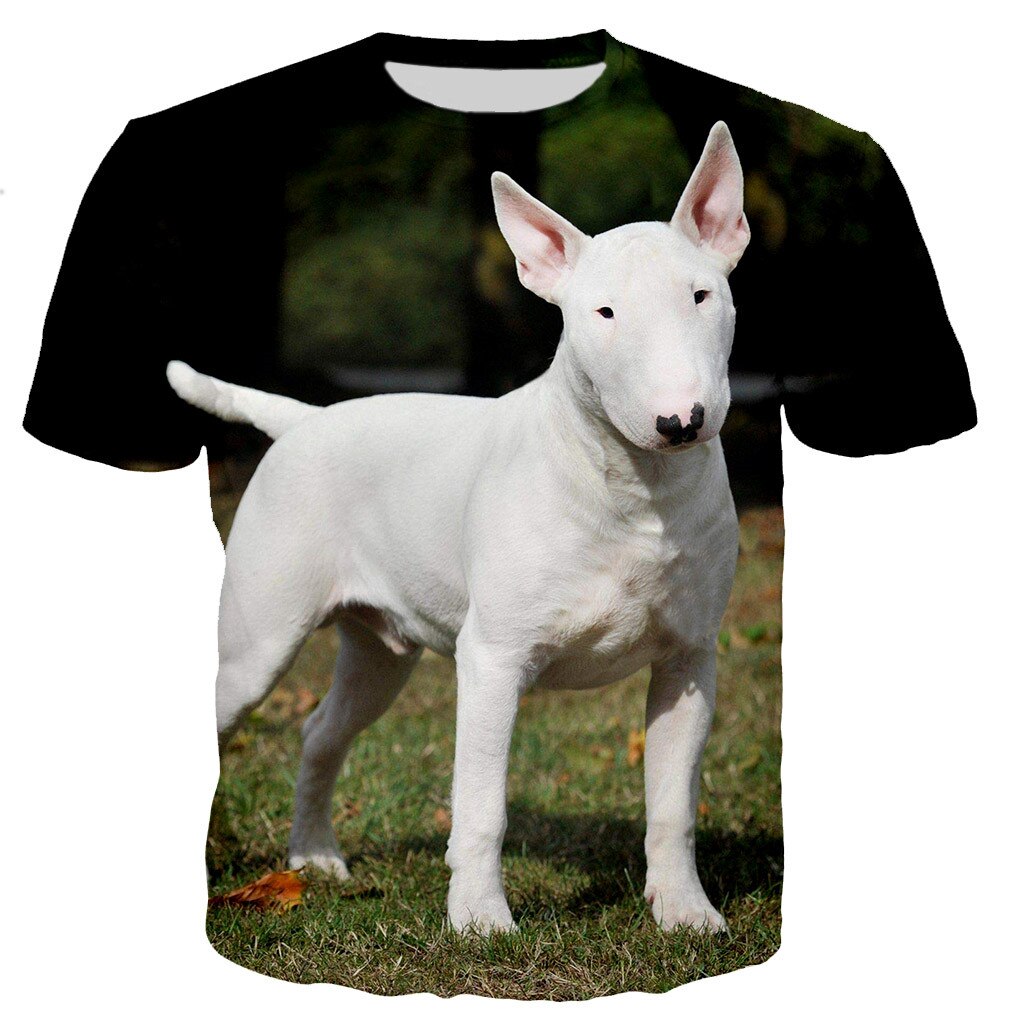 Bull Terrier Dogs T Shirt Men/women 3D Printed T-shirts Casual Harajuku ...