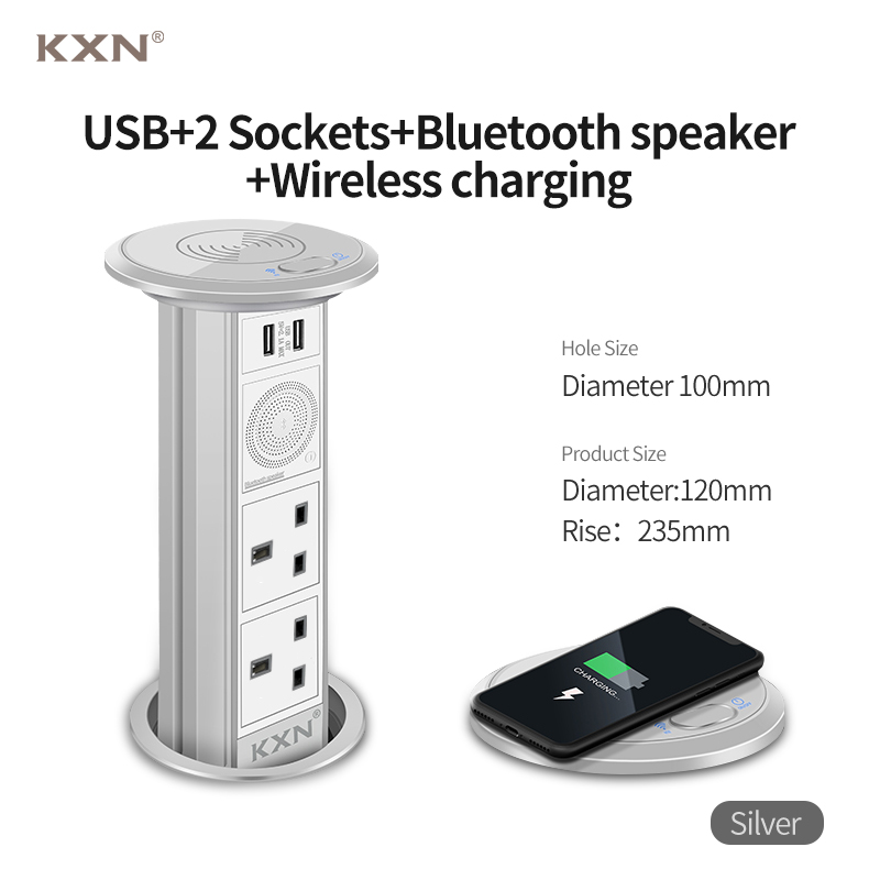 KXN Motorized Pop Up Socket 13Amp UK Standard 3 Pins Sockets Kitchen ...