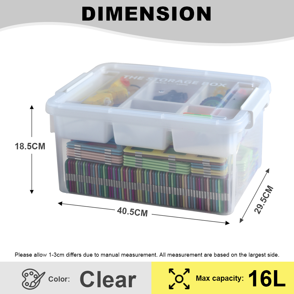 Citylife 16L to 43L Transparent Organizer Stackable Storage Container ...