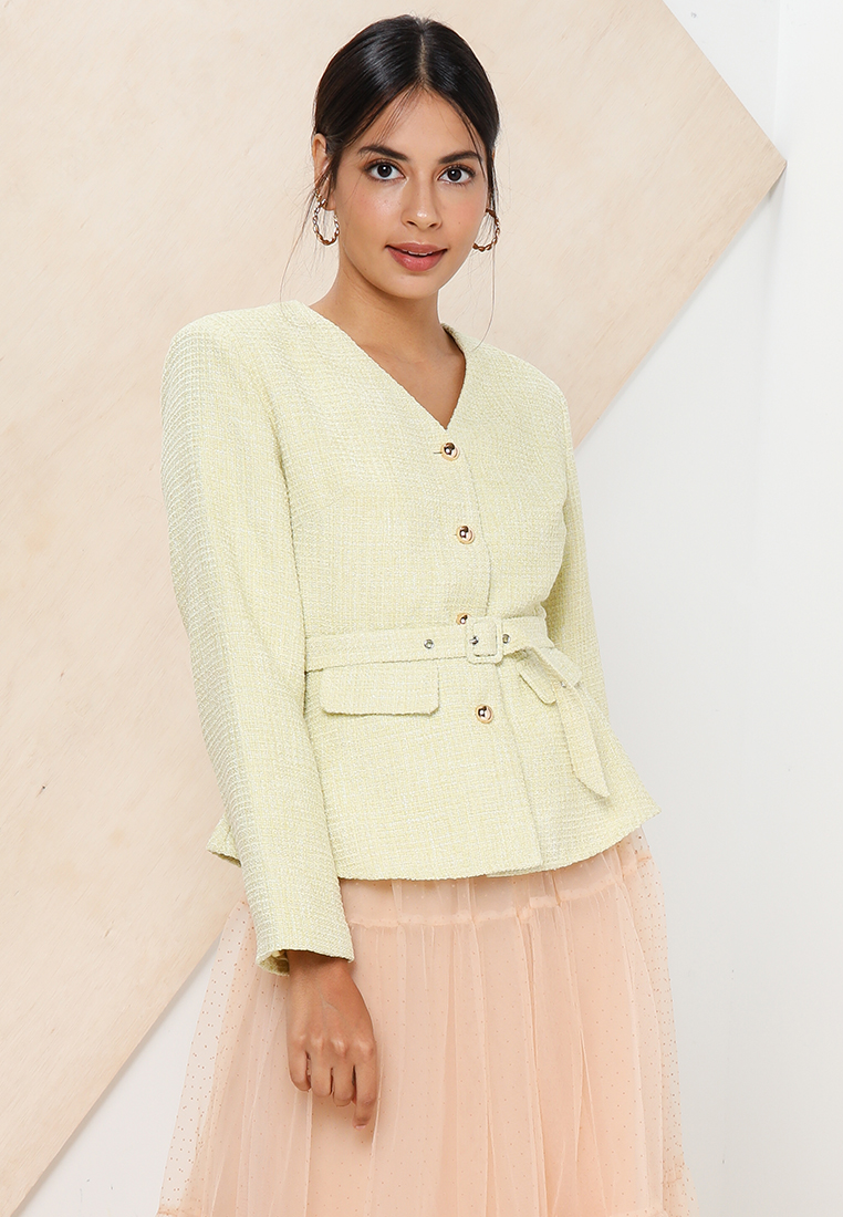 Zalia - Tweed Peplum Jacket | Lazada.co.th