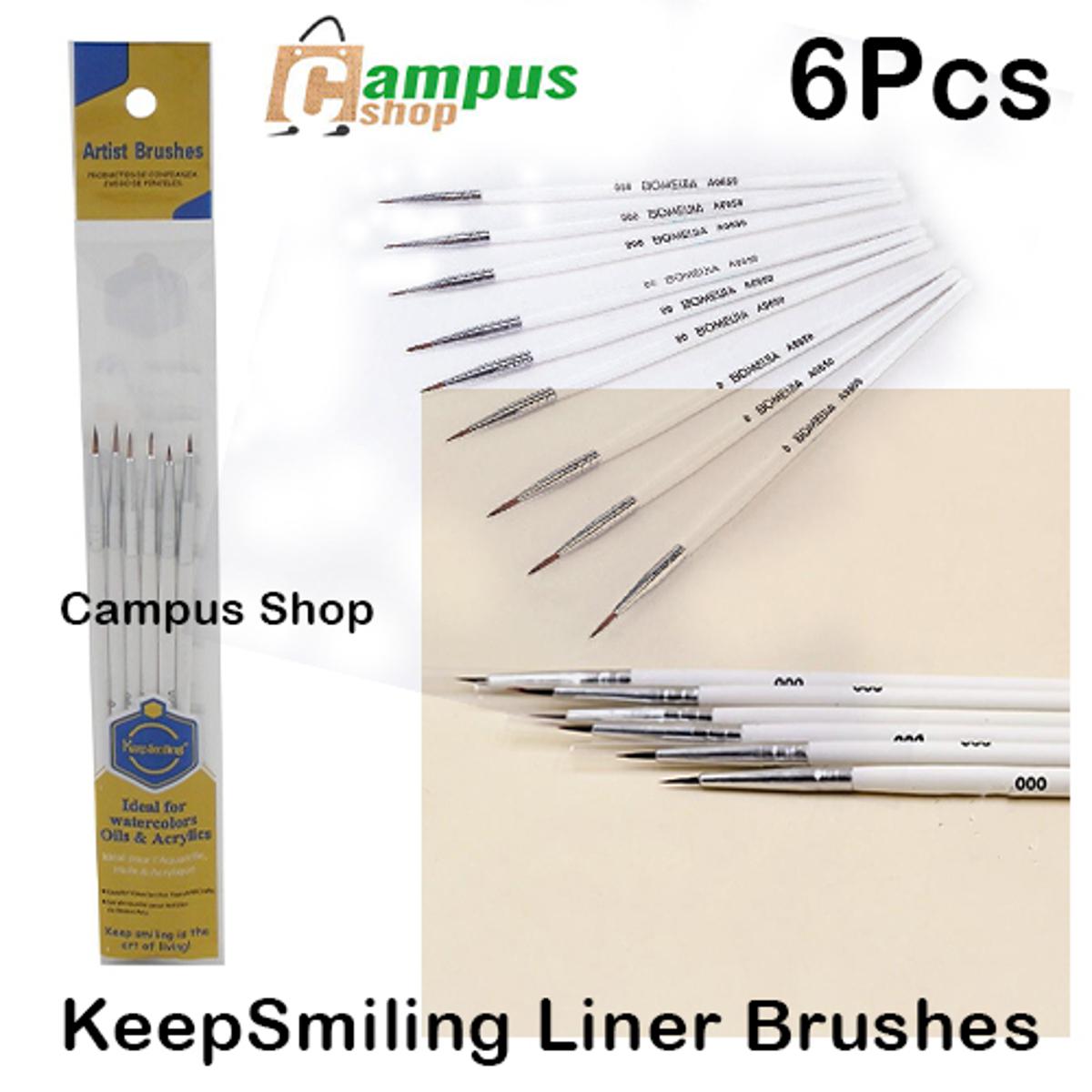 Keep Smiling Liner Brushes Set Of 6 | Daraz.com.bd