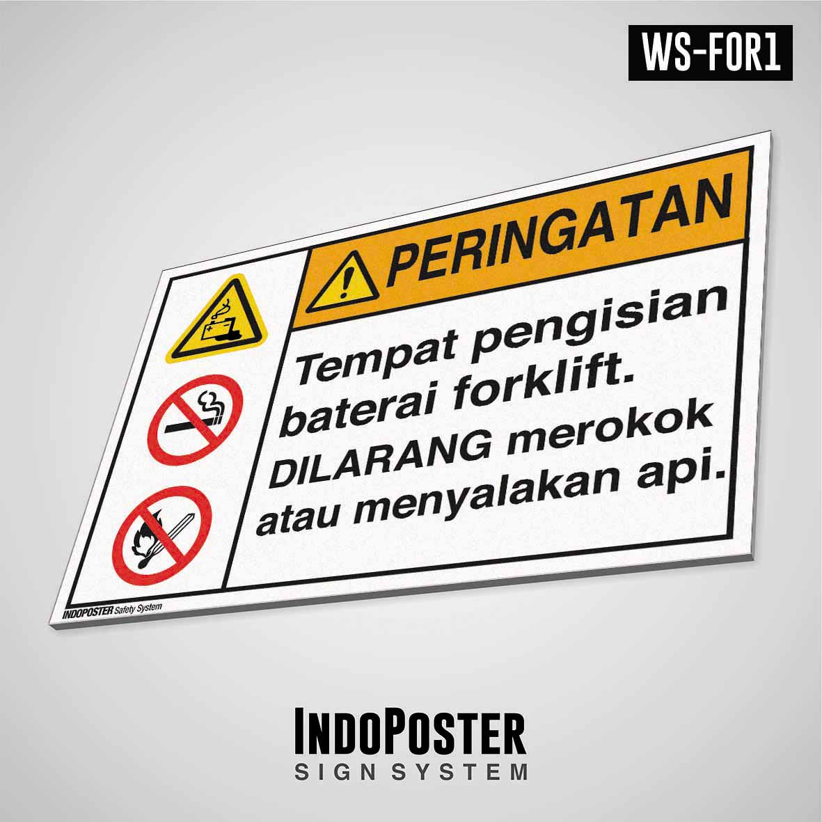 Safety Sign Rambu K3 PVC ANSI Tempat Pengisian Baterai Forklift M ...