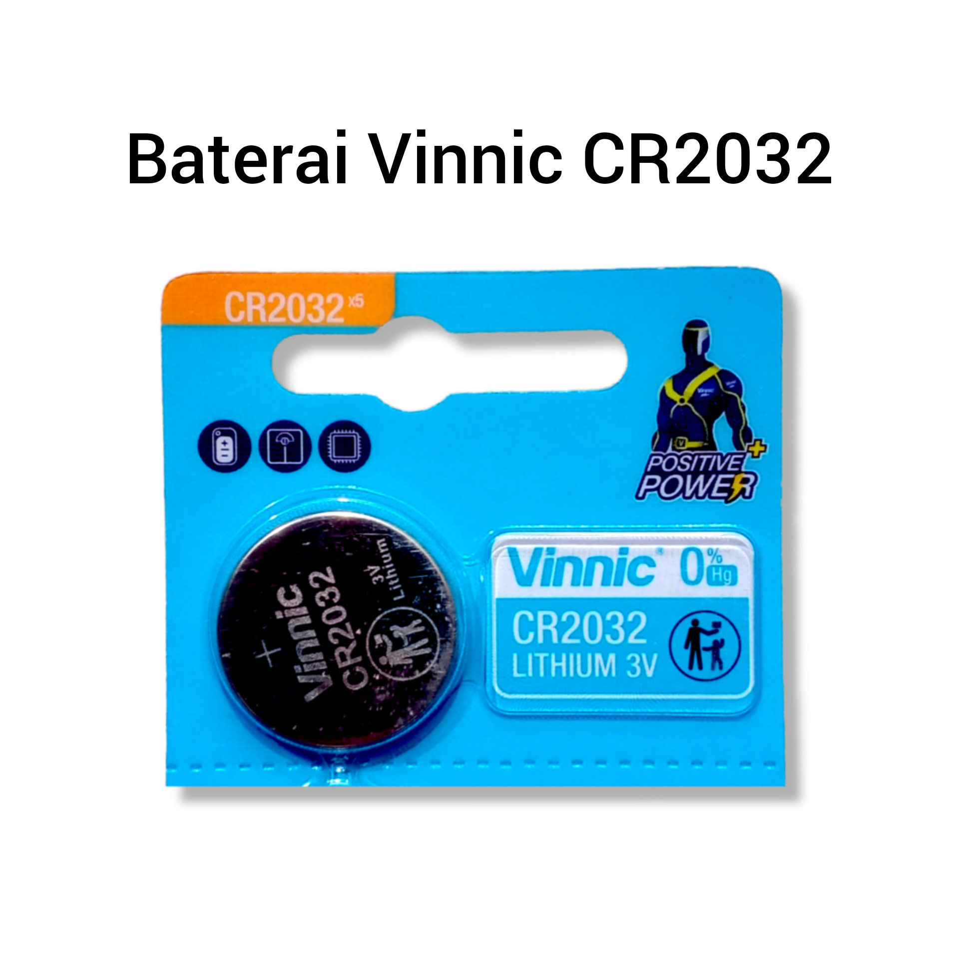 1 PCS - Baterai Original Vinnic CR2032 LITHIUM 3V 0% Hg- Untuk Baterai Cmos Komputer, Baterai ...
