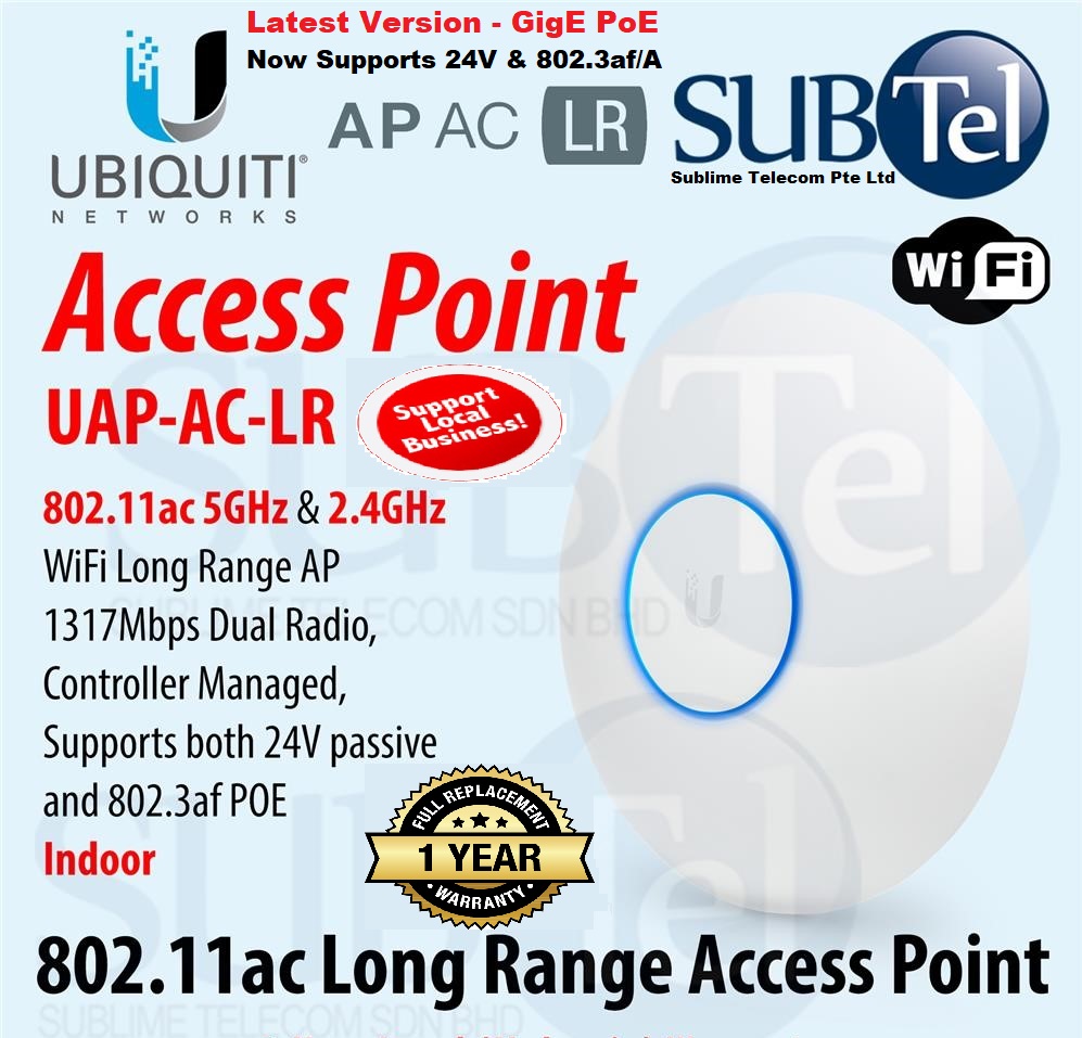UAP-AC-LR Ubiquiti Unifi Dual Band Long Range WiFi AP Access Point UBNT ...