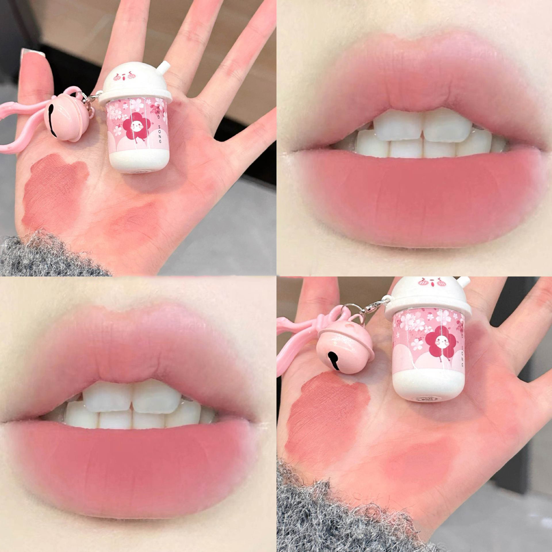 Totoro totoro Cute Red Brown Stain Keychain Lip Gloss Waterproof Long ...