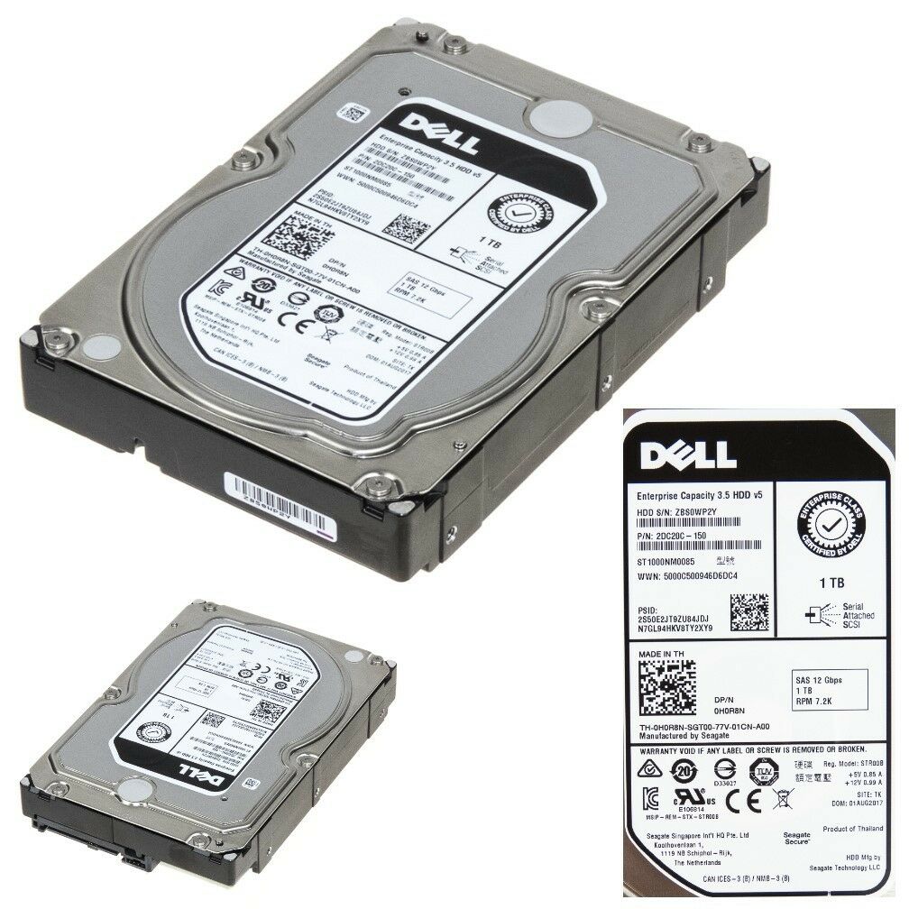 Dell 1TB 3.5"0H0R8N H0R8N SAS 7.2K 12Gb/s HDD Hard Drive With Caddy ...