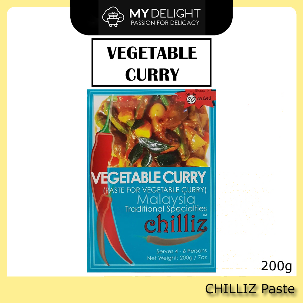 (200g) CHILLIZ Chicken Meat Yellow Dry Vegetable Seafood Curry Laksa ...