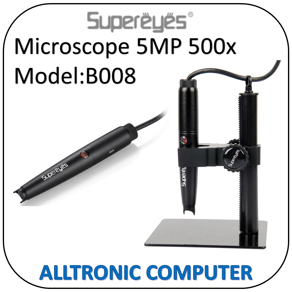 Supereyes B008 HD Digital Microscope 500x Real USB Microscope 5MP Video ...