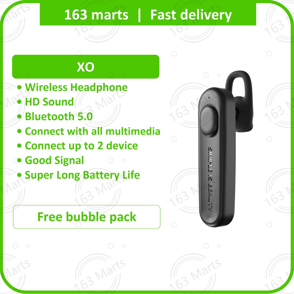 XO Wireless bluetooth Mono Earphones In-Ear design with microphone ...