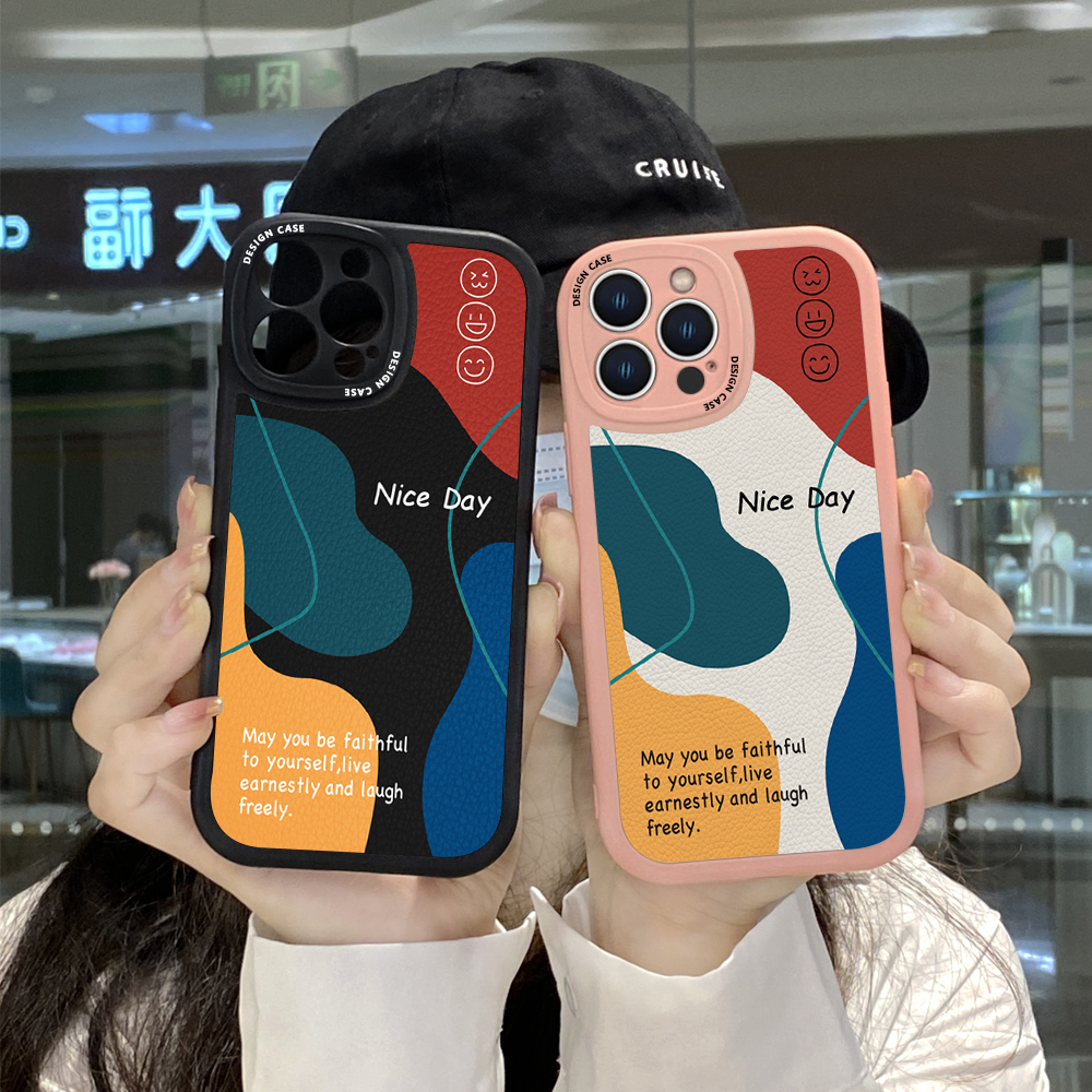 Jizetin for Redmi 13C Back Cover Colorful Graffiti Lambskin Texture PU ...
