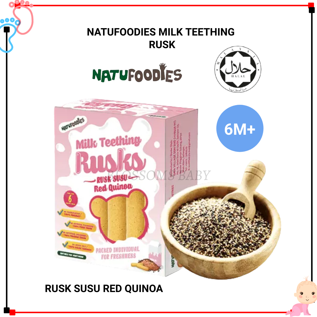 Natufoodies Milk Teething Rusks (15gx6) Original / Red Quinoa - 6 ...