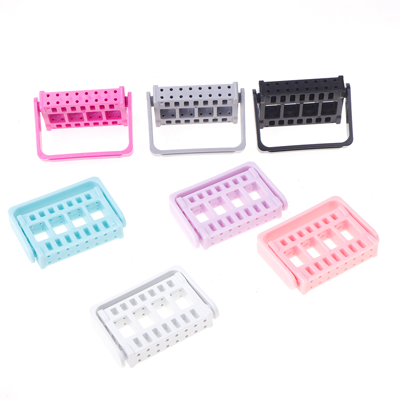 16 Holes Nail Drill Bits Holder Stand Display Nail Grinding Tool ...