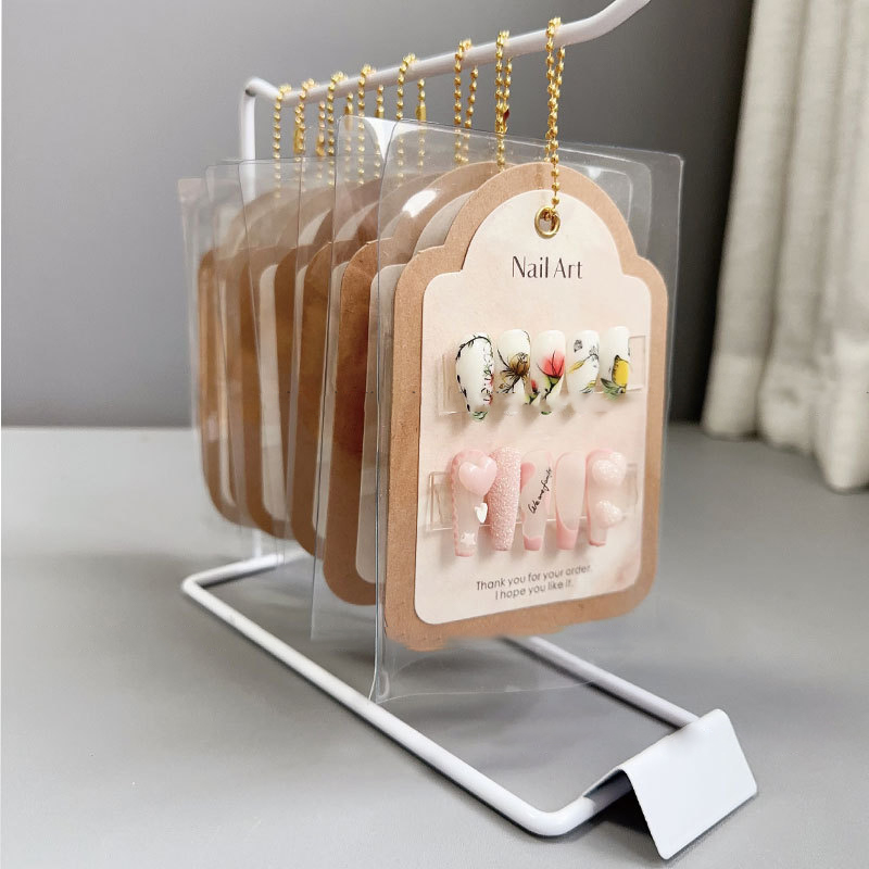Fake Nails Display Card With Chain Dust Bag For Press On Nails Jewelry ...
