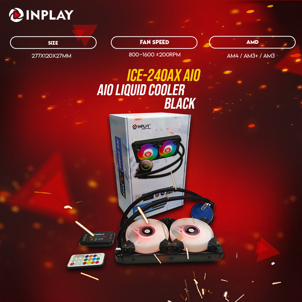 Inplay ICE-240AX | Black | AIO Liquid Cooler Black | Inplay by EJD ...