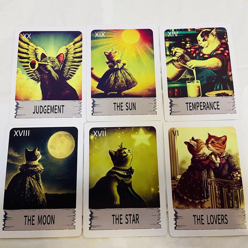 【Hot selling items】Mystic Cat Tarot Cards A 78 Deck English Board games ...