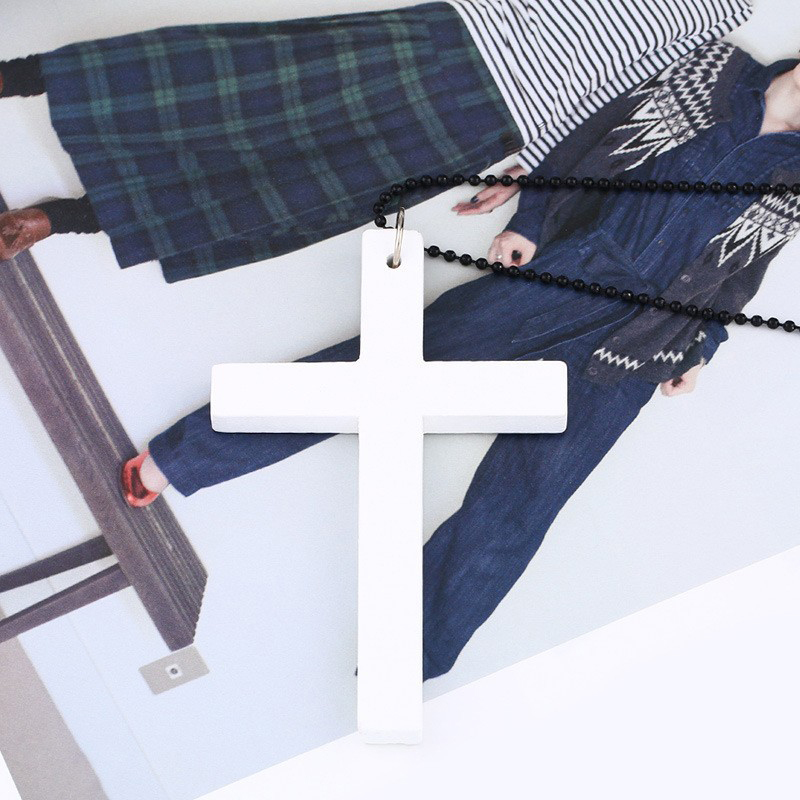 Vintage Wood Cross Pendant Necklace Simple Natural Wooden Cross ...