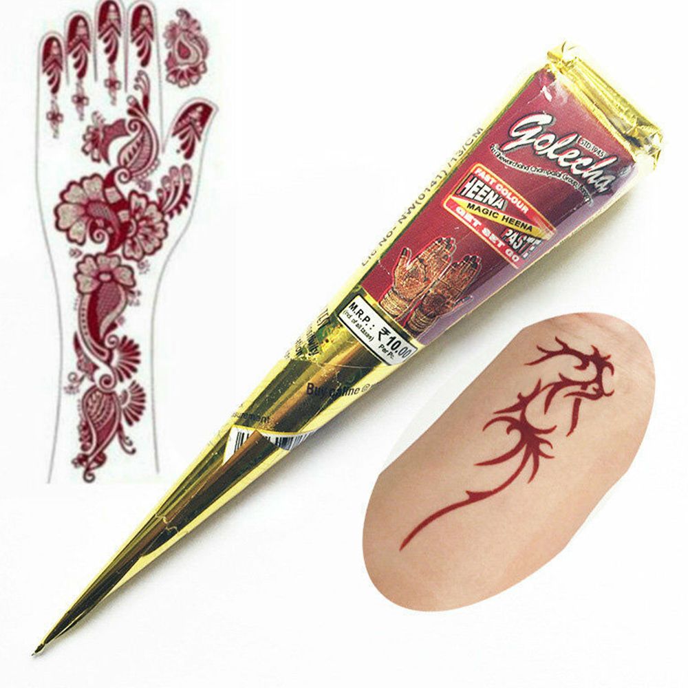 3 Colors DIT Tools Natural Henna Cones Temporary Tattoo Body Art ...