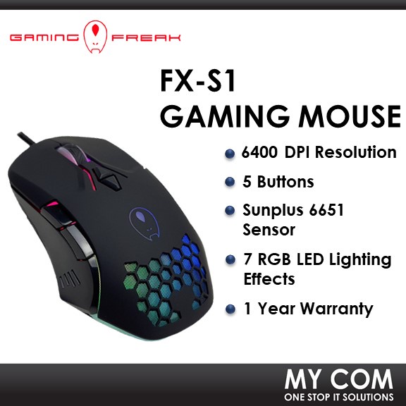 AVF Gaming Freak FX-S1 6400DPI Wired Gaming Mouse With 5 Buttons & 7 ...